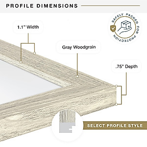 MCS Studio Gallery 16x20 Poster Frame Gray Woodgrain, Vertical & Horizontal Wall Hanging Large Picture Frame for Photos, Posters & Art Prints (1-Pack)