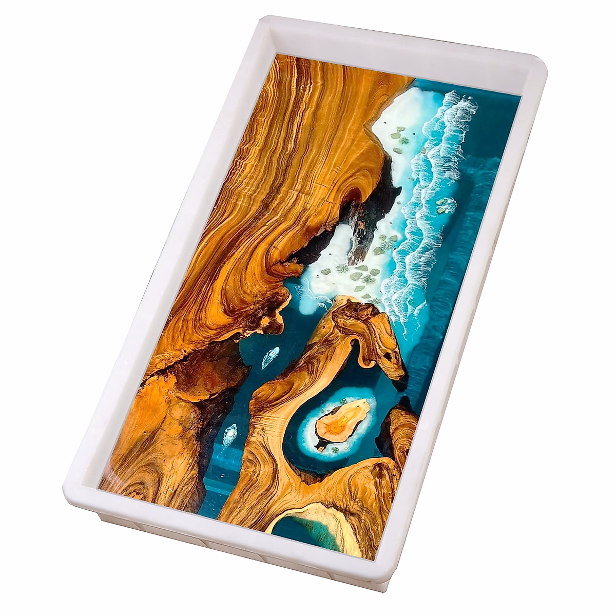 Kalinta No Seal Reusable Epoxy Mold, 31.5x19.5x3 Inches Large Resin Mold for River Table, Cutting Board, River Coffee Table, Resin Art, DIY Art Home Decoration