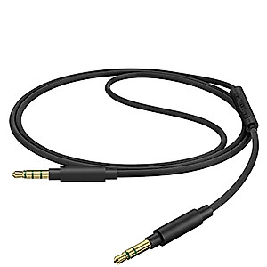 GEEKRIA Audio Cable with Mic Compatible with Skullcandy Hesh Evo, Hesh 3, Hesh 2, Venue, Crusher Wireless Cable, 3.5mm Aux Replacement Stereo Cord with Inline Microphone (4 ft/1.2 m)