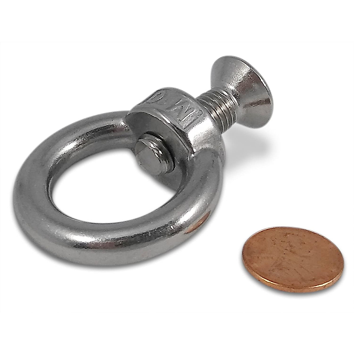 Brute Magnetics Eyebolt with Screw, M10 Stainless Steel Threaded Ring, Countersunk Screw Fishing Magnets Accessories, Heavy Duty Eyebolt for Magnet Fishing, Industrial Strength