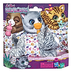 FurReal Newborns Kitty Interactive Animatronic Plush Toy: Electronic Pet with Sound Effects and Closing Eyes, for Kids Ages 4 and up