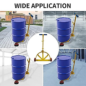 Kweetle Upgraded 55 Gallon Drum Dolly Barrel Wheels Barrel Dolly for 55 Gallon Drum Cart Round Dolly Steel Low Profile 1200lbs Heavy Duty Steel Frame Drum Cart for Workshops, Factories, Warehouses