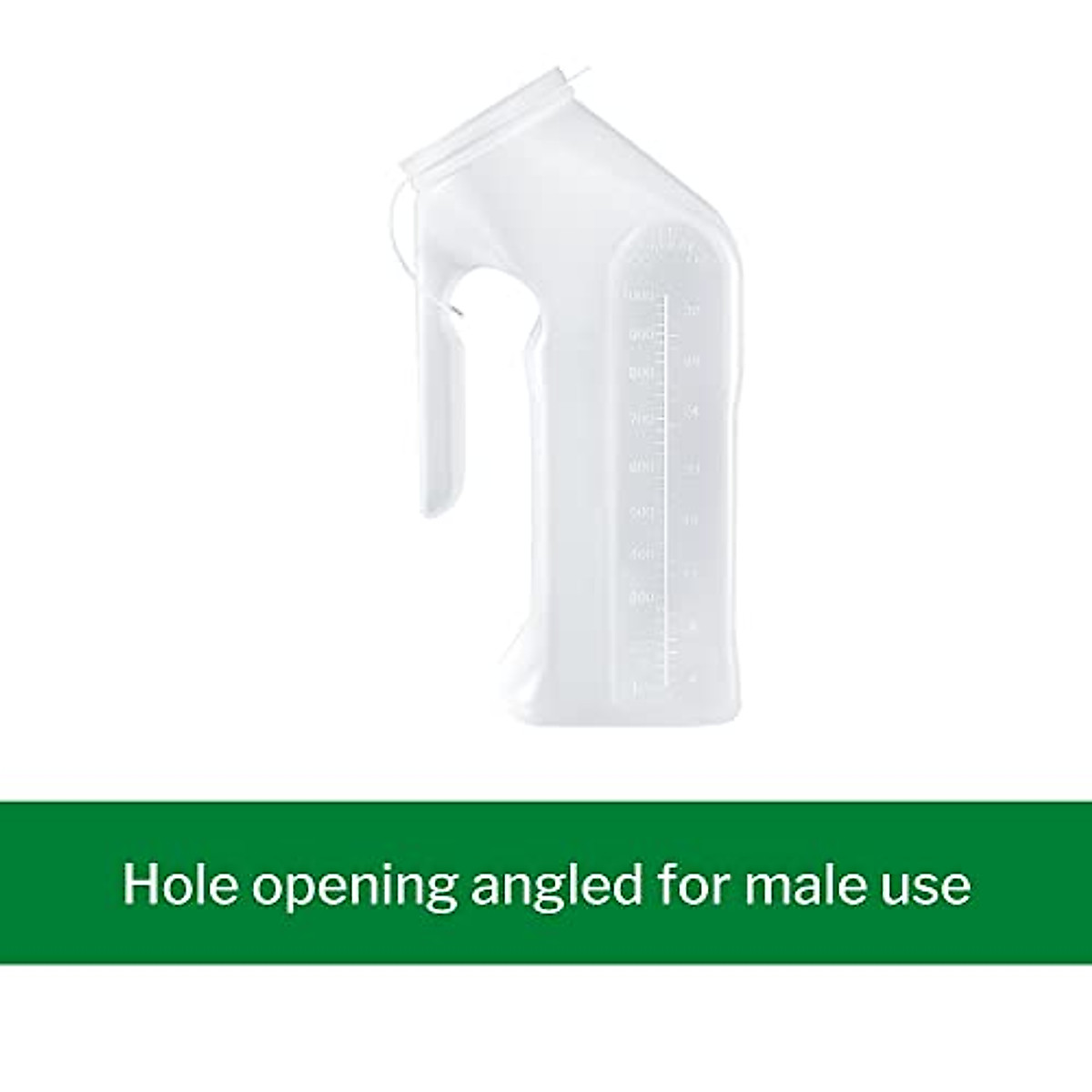 McKesson Male Urinal with Transparent Lid - Translucent Body, Graduated, Plastic - 1 qt / 1000 mL, 12 Count