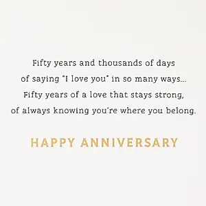 Hallmark 50th Anniversary Card (Golden Anniversary)
