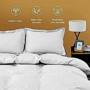 BBANGD Duvet Covers King Size - Ultra Soft and Breathable Bedding King Comforter Sets Washed Microfiber 3 Pieces with Zipper Closure Duvet Cover and 2 Pillow Shams (White)