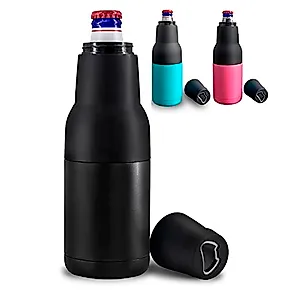 Beer Bottle Insulator Can Cooler 12 oz 304 Stainless Steel 3 in 1 Beer Coozy for Cans Skinny Can Coffee Accessories Beer Cooler Beer Gifts for Men Slim Can Insulated