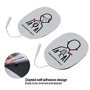 2pcs Electrode Training Pads, Self Adhesive Training Replacement Pads for Practi Trainer 2.0mm, Electrode Trainer Practice Pads for XFT AED Trainer