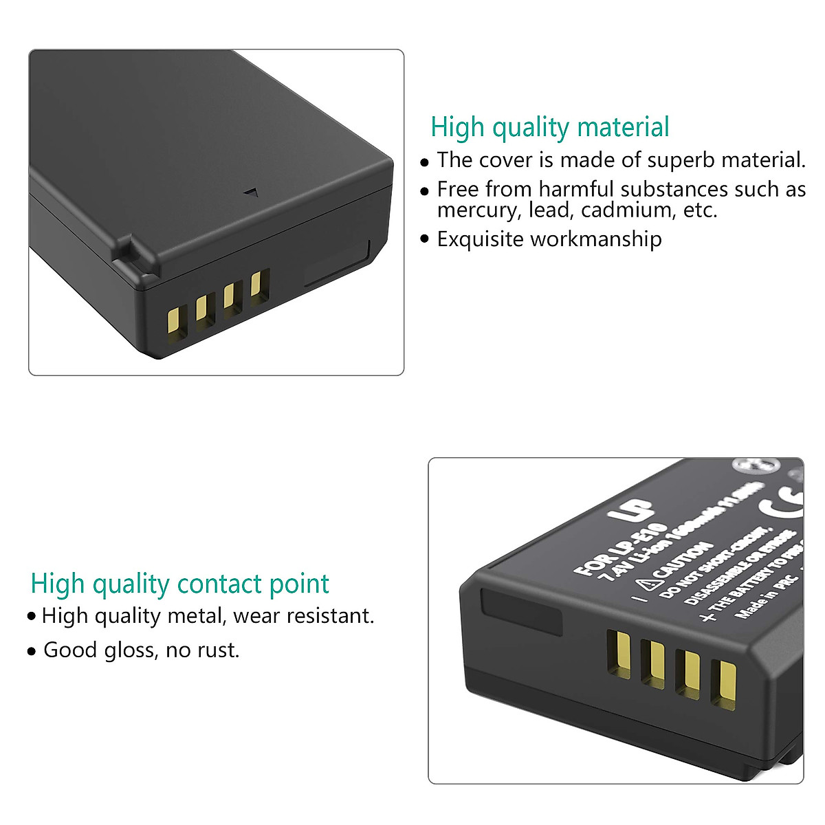 LP-E10 Battery Charger Pack, LP Replacement Battery & Charger Compatible with Canon EOS Rebel T7, T6, T5, T3, T100, 4000D, 3000D, 2000D, 1500D, 1300D, 1200D & More (NOT for T3i T5i T6i T7i)