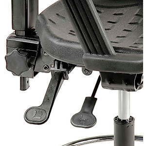 GLOBAL INDUSTRIAL 5-Way Adjustable Ergonomic Stool with Loop Armrests Black