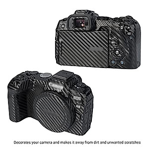 EOS R8 Skin，Anti-Scratch Anti-Wear Camera Cover Protector Sticker for Canon EOS R8 Full-Frame Mirrorless Camera Body Protective Film Protection - Carbon Fiber Black