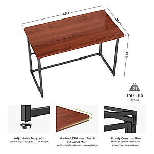 EUREKA ERGONOMIC Modern Folding Computer Desk Small Desk Teen Student Dorm Study Desks 43-inch Fold up Desk, Easy to be Folded or Unfolded for Writing, Laptop Working and Crafting, Fits Home Office