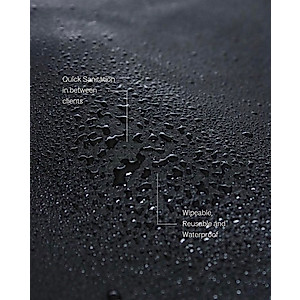 Sophi & Co. Vegan Lash Bed Cover - Wipeable, Reusable and Waterproof Fitted Linen, Excellent Spa Salon Massage Table Linen, Vegan Leather Spa Bed Topper, 1 Count (6ft, Black)