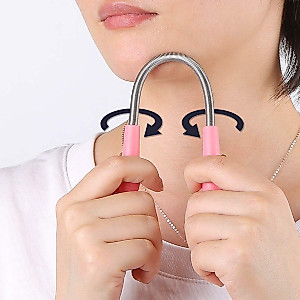 Dr.Nail Facial Hair Remover for Women,3Pcs Hair Remover Spring Threading Tool (Pink)