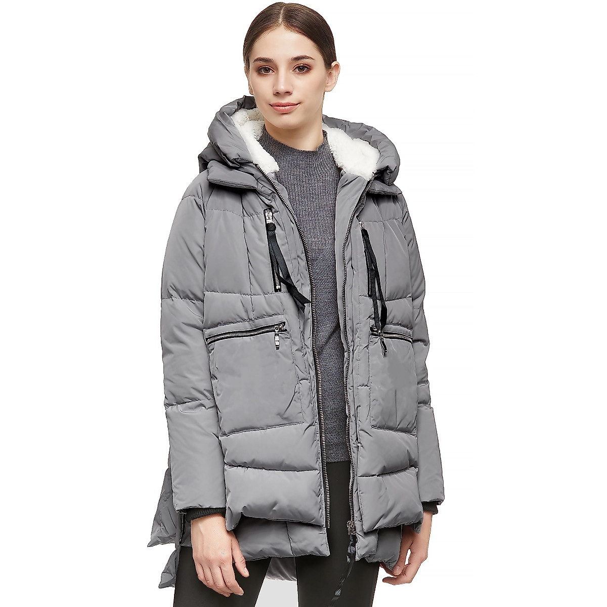 Orolay Women's Thickened Down Jacket Gray Small