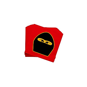 Blue Orchards Ninja Master Party Supplies Packs (100 Pieces for 16 Guests) - Ninja Birthday Party, Ninja Party Supplies, Ninja Plates and Napkins, Ninja Themed Birthday, Spy Theme Party