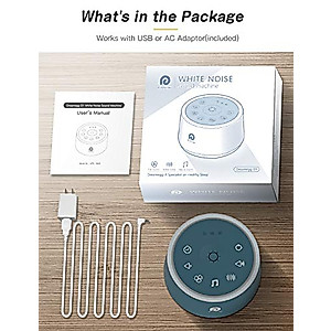 Dreamegg D1 Sound Machine - White Noise Machine with Baby Night Light for Sleeping, High Fidelity Sounds, Timer & Memory Feature, Sound Machine for Baby Adults, Home, Office, Travel (Navy Blue)