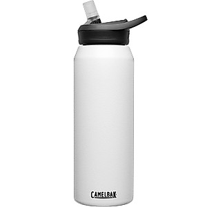 CamelBak eddy+ Water Bottle with Straw 32oz - Insulated Stainless Steel, White
