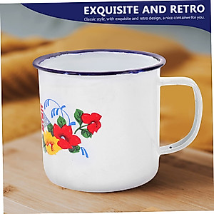 CIYODO Tin Cup 2pcs -proof with Smooth Pattern Coffee Element Table Teacup Camping Home Drinking Cup Chinese Delicate Milk for Lid Wine Mugs Catering Retro Vintage Coffee Mugs