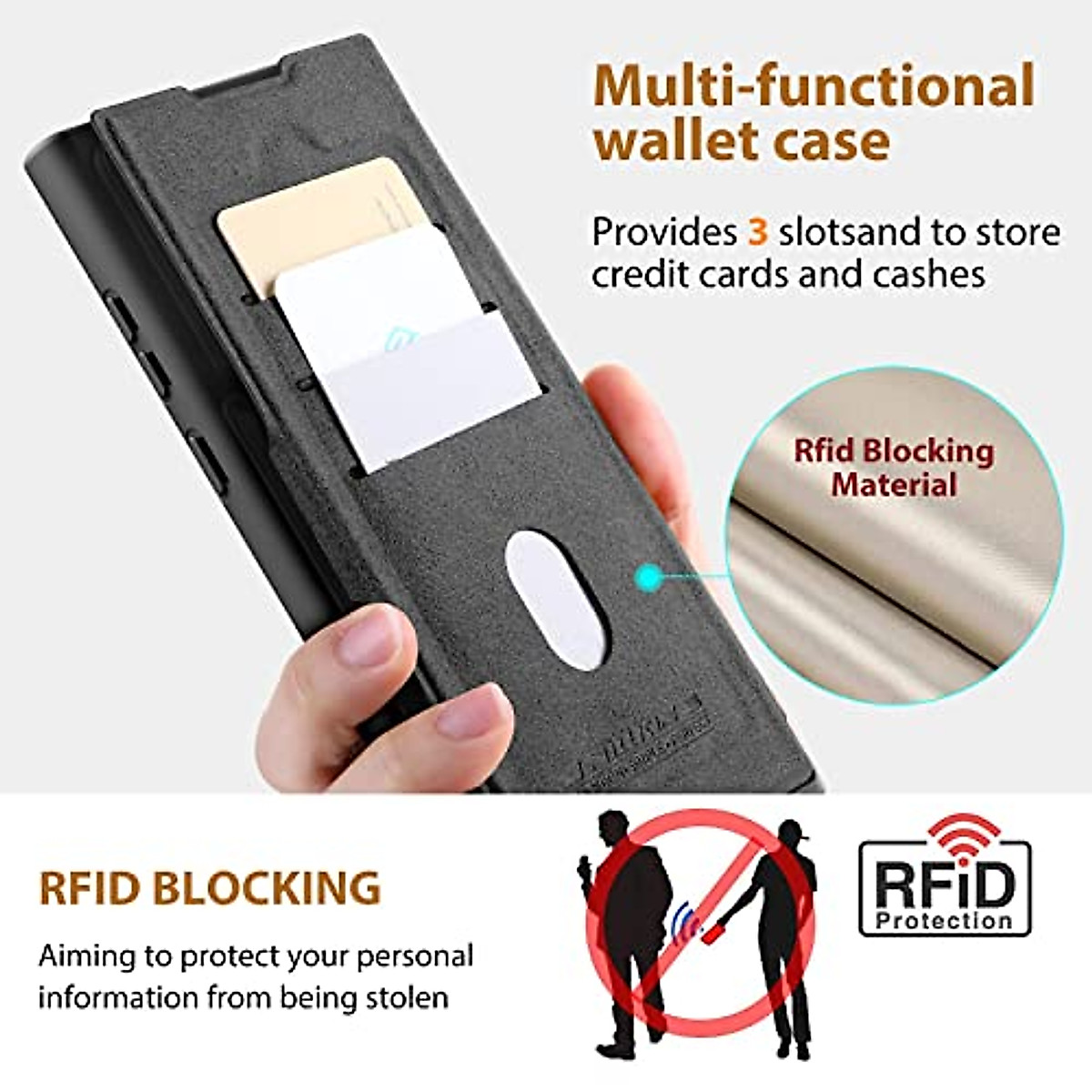 Nillkin Galaxy S22 Ultra Wallet Case, Camera Cover & Card Holder, PU Leather Flip Cover, Slide Protection, 6.8" 5G 2022, Black