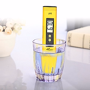 Newdy Digital PH Meter Tester for Water Quality, Food, Aquarium, Pool & Hydroponics,0.01/High Accuracy +/- 0.05 and 0.00-14.00 Measurement Range, Large LCD Display Battery Included -Yellow