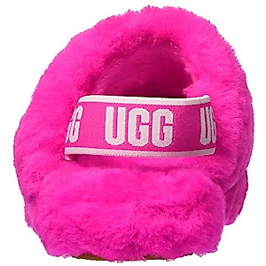 UGG Unisex-Child Fluff Yeah Slide Slipper, Rock Rose, 6 Big Kid US