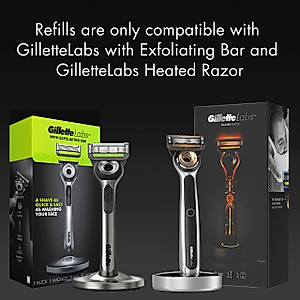 Gillette Labs with Exfoliating Bar Razor Refills for Men , 6 Razor Blade Refills and 7oz Rapid Foaming Shave Gel, Black