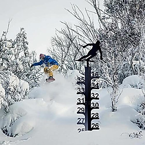 WAITLOVER 36" Winter Gauge Yard Decor Measuring Stick Yardstick Iron Garden Metal for Outdoor Decor Rain Garden Stake Yard Gauge