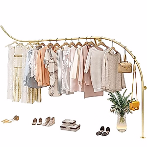 HIYOUGO Heavy Duty Clothing Rack for Boutiques - 200 lbs Capacity Metal Wall Mounted Display - Creative S Shape Design for Shirts and Garments - Ideal for Retail Stores and Commercial Use