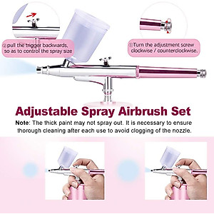 Yofuly Nail Airbrush Machine, Mini Airbrush Kit Handheld Cordless Airbrush for Nails Art, Makeup, Model Painting, Cake Decor, Model Painting, Rechargeable Spray Airbrush Gun with 2 Capacity Cups
