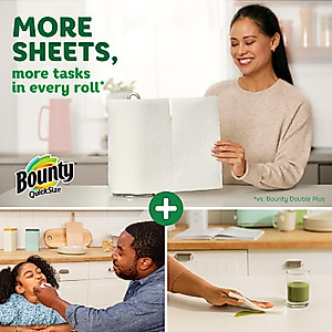 Bounty Quick-Size Paper Towels, White, 12 Family Rolls = 30 Regular Rolls (Packaging May Vary)
