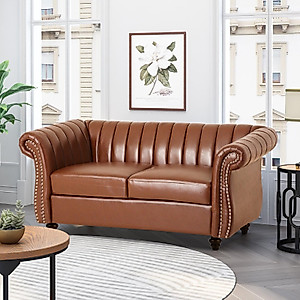 Michanco 3.5 Inch Furniture Feet Wood Bun Feet Set of 4 Ottoman Couch Sofa Replacement Legs