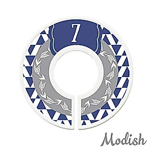 Modish Labels Toddler Child Closet Dividers, Closet Organizers, Toddler Size Dividers, Young Child Size Dividers, Boy, Woodland, Arrow, Tribal, Navy Blue, Gray, Grey (Toddler/Child)