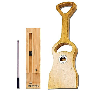 New MEATER+165ft Long Range Smart Wireless Meat Thermometer for the Oven Grill Kitchen BBQ Smoker Rotisserie with Bluetooth and WiFi Digital Connectivity (Meater+ One Scraper)