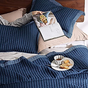 Bedsure Navy Quilt Queen Size Queen Comforter Set, Soft Quilt Bedding Set for All Seasons