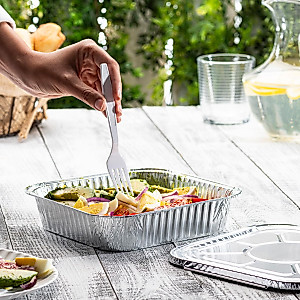 GUSTO [25 Sets 8-Inch Square Foil Pans (Lids Not Included) - Aluminum Pans, Disposable Food Containers For Baking, Cooking, Storing and Preparing Food (Formerly Comfy Package)
