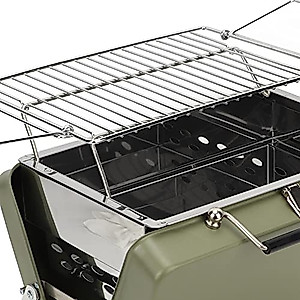Folding Barbecue Grill Portable,Charcoal Grills Portable Charcoal Grill, Non Stick Easy Installation Mini Portable Charcoal BBQ Grill 410 Stainless Stee for Backyard Picnic (Green)