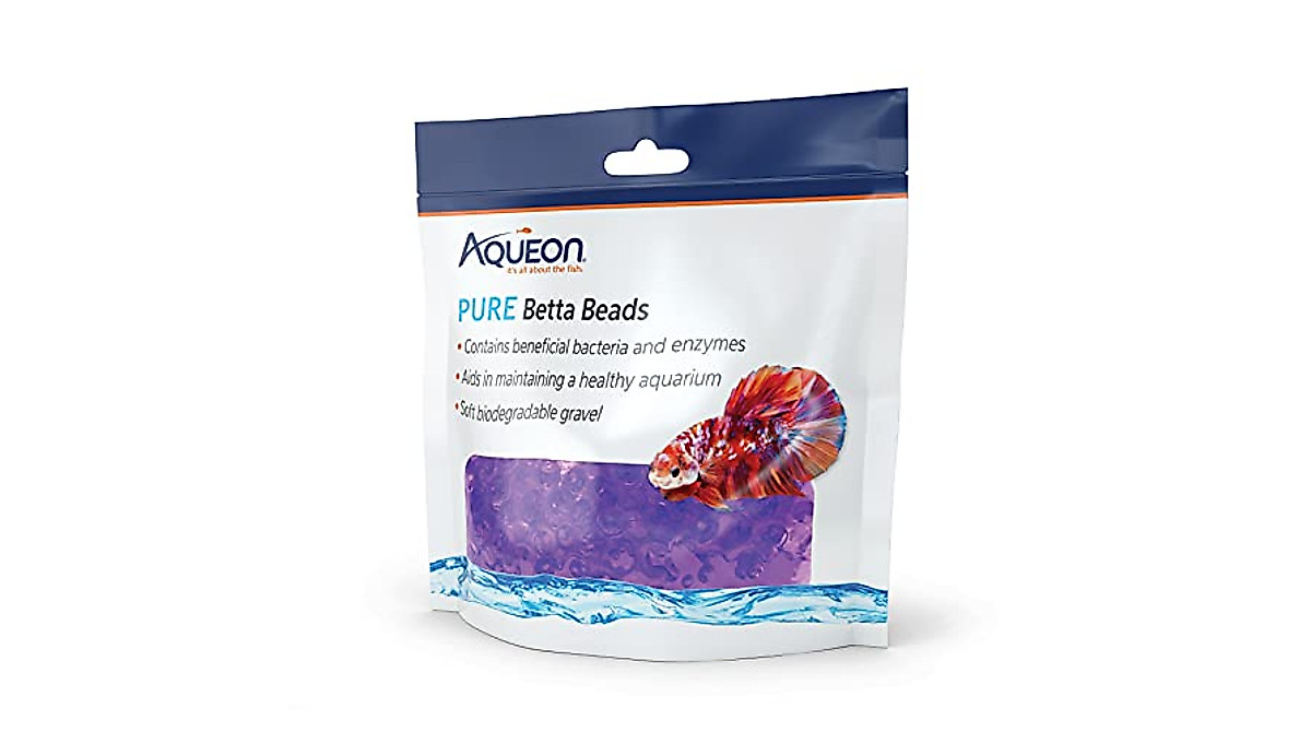 Aqueon Pure Betta Beads Purple for Healthy Betta Habitats