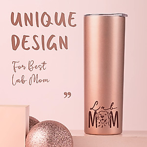 Onebttl Labrador Retriever Gifts for Women, Best Labrador Gifts for Lab Mom, 20 oz Stainless Steel Skinny Tumbler with Lid and Straw, Perfect for Christmas, Birthday, Gifts Box Included, Rose Gold