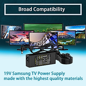 DC 19V TV Charger AC Adapter for Samsung 22" 32" UN32J UN22H UN32J4000AF UN22H5000 UN32J4000 UN32J400DAF BN44-00835A LCD LED Plasma DLP A4819-FDY BN44-00837A A6619 FSM Soundbar Power Supply Cord Plug