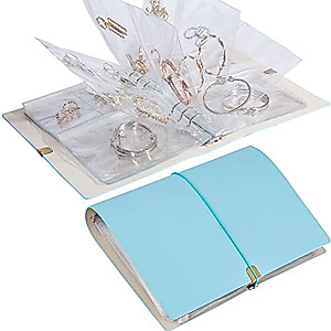 Unicorn Castle Jewelry Travel Organizer Case Jewelry Storage Book Organizer Earring Necklace Holder Jewelry Travel Bag with Transparent Zipper Bag for Women Ring Bracelets, Green