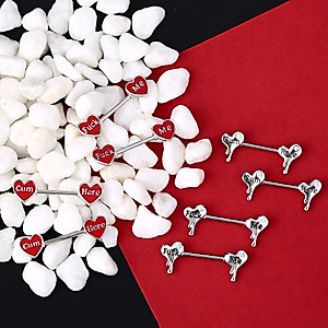 OUFER Melting Heart Nipple Rings with Fuck Me Letter Nipple Piercing Jewelry 316L Surgical Steel Nipple Piercing Jewelry