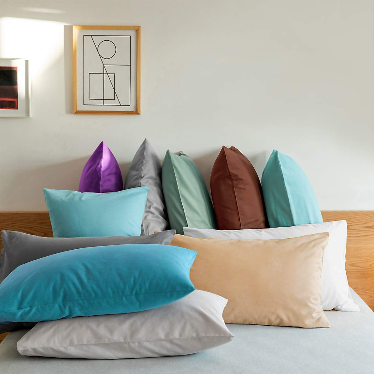 FLXXIE Microfiber Pillow Cases Standard Size, Soft Pillowcases with Envelope Closure, Wrinkle, Stain Resistant Pillow Covers, 20x26, Dark Brown