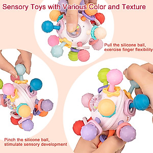 Toiyese Baby Montessori Toys 6 to 12 Months, Teething & Rattle Toys for Babies 0-6 Months, Sensory Educational Toys for Toddler, Travel Toys for Car Seat/Crib, Birthday Gifts for 1 Year Old Boys Girls