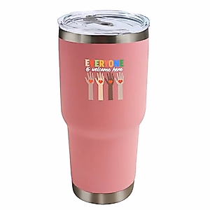 liabiliies Travel Coffee Tumbler 30 oz Everyone is Welcome Here Tumbler with Lid and Straw Insulated Tumblers Stainless Steel Tumbler Funny Gifts for Men