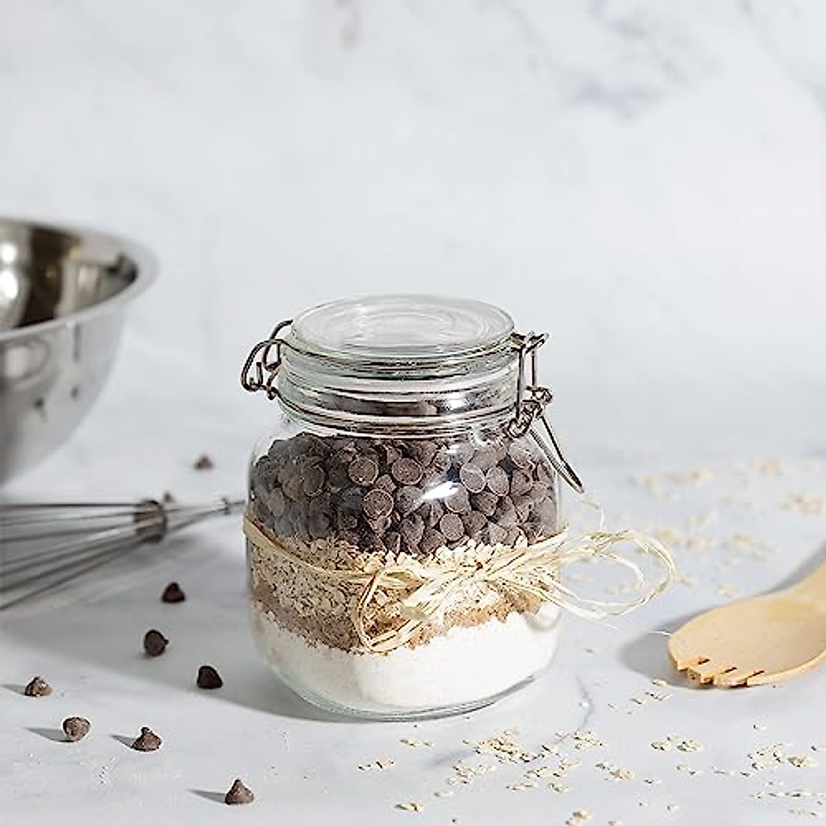 Galashield Glass Jars with Lids Food Storage Jars with Airtight Lids Leak Proof Glass Canisters Kitchen Jars [33 oz]