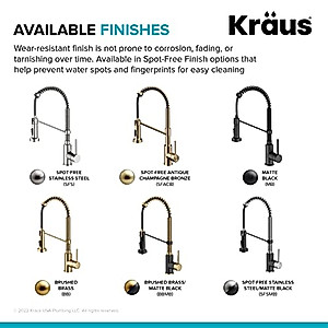 KRAUS Bolden Touchless Sensor Commercial Style 2-Function Single Handle Pull-Down Kitchen Faucet in Brushed Brass / Matte Black, KSF-1610BBMB