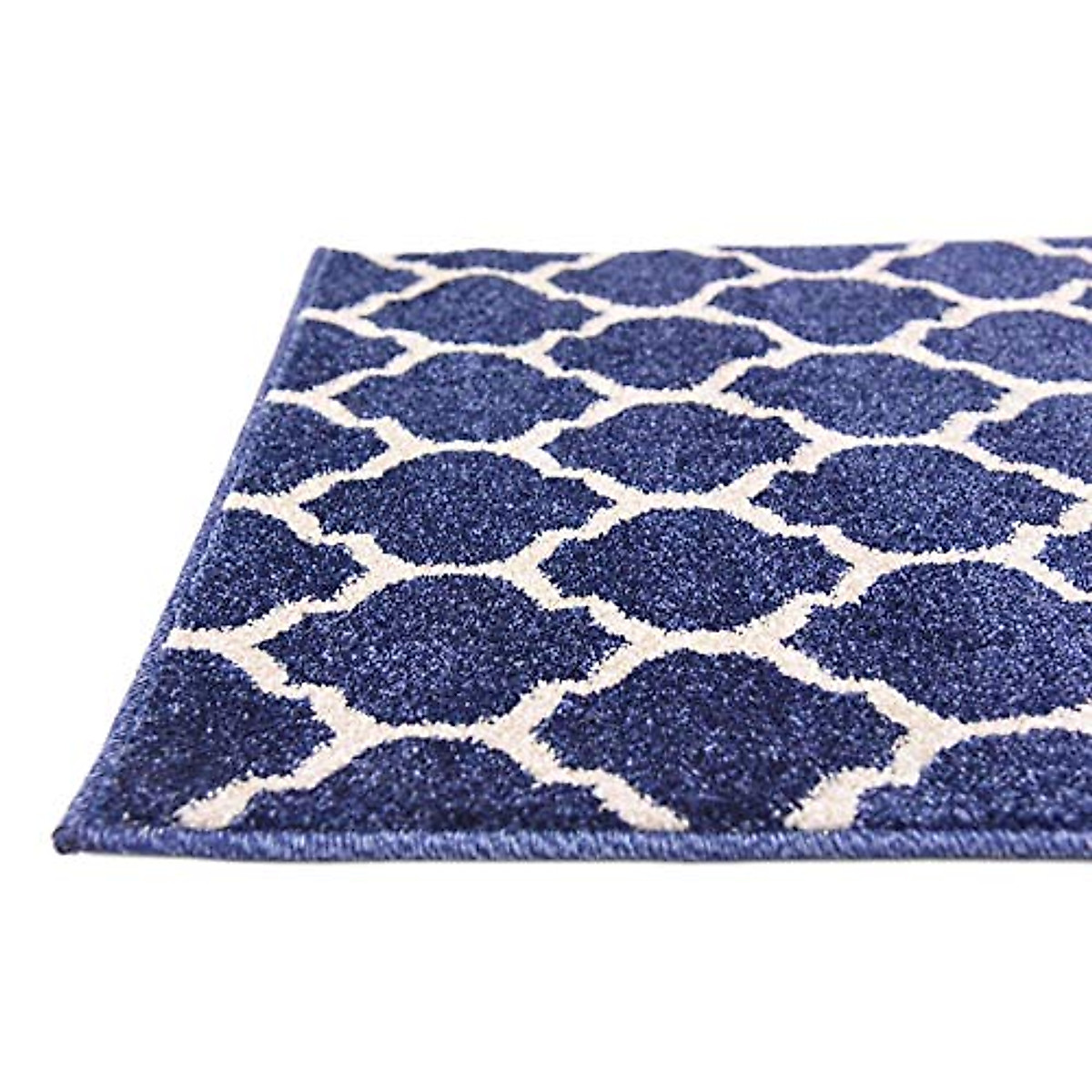 Unique Loom Trellis Collection Modern Morroccan Inspired with Lattice Design Area Rug, Runner 2' 0" x 6' 1", Dark Blue/Navy Blue