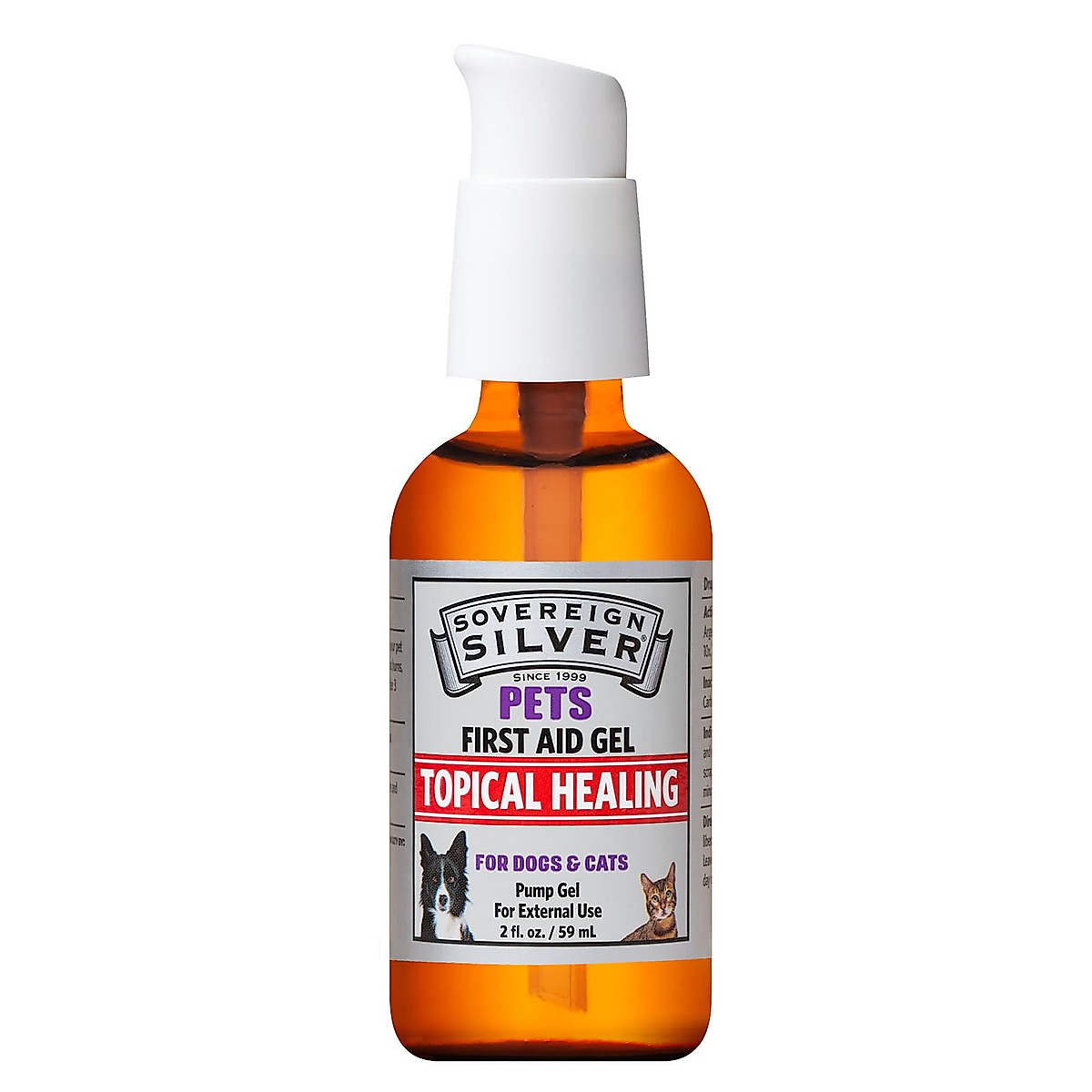 Sovereign Silver First Aid Gel for Pets - Topical Healing for Dogs and Cats, 2oz Pump Gel