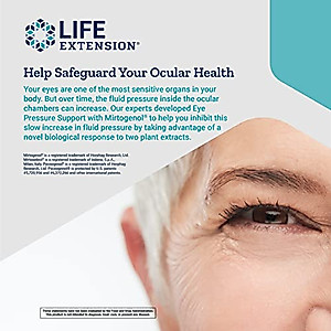 Life Extension Eye Pressure Support Supplement with Mirtogenol – Eye Health Supplement - Once Daily - Non-GMO, Gluten-Free - 30 Vegetarian Capsules