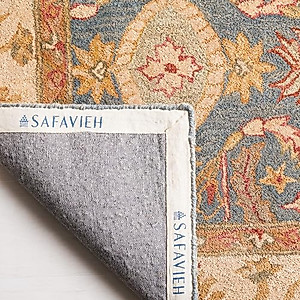 SAFAVIEH Anatolia Collection Area Rug - 8' x 10', Light Blue & Ivory, Handmade Traditional Oriental Wool, Ideal for High Traffic Areas in Living Room, Bedroom (AN544D)